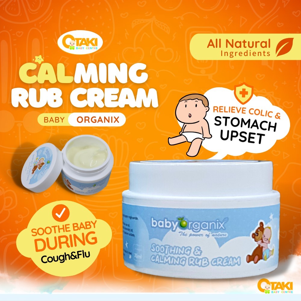Baby Organix Soothing & Calming Rub Cream 30ml Relieves Colic & Expels ...