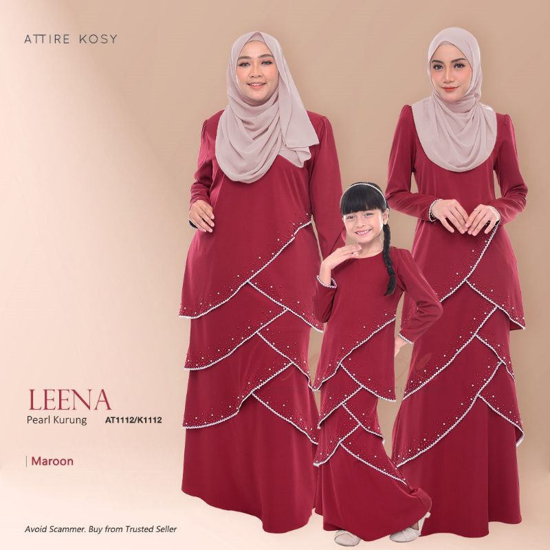 Baju Raya Sedondon Tema Maroon ( Set Family) | Shopee Malaysia