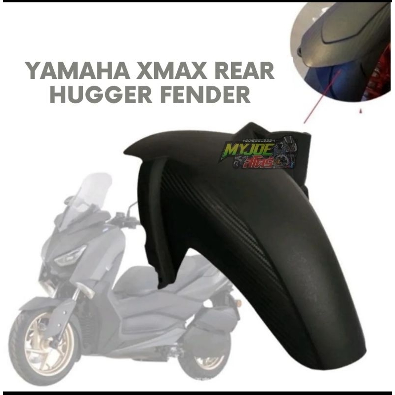 YAMAHA XMAX V1 V2 REAR HUGGER REAR FENDER MUDGUARD PREMIUM MATT BLACK ...