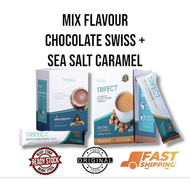 VITERA TRIFECT READYSTOCK MIX FLAVOUR CHOCOLATE SWISS & SEA SALT ...