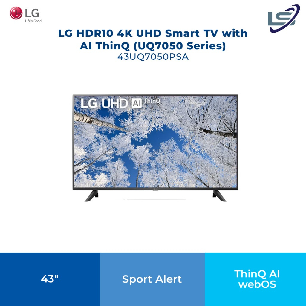 LG 43" / 50" / 55" HDR10 4K UHD Smart TV with AI ThinQ | 43UQ7050PSA ...