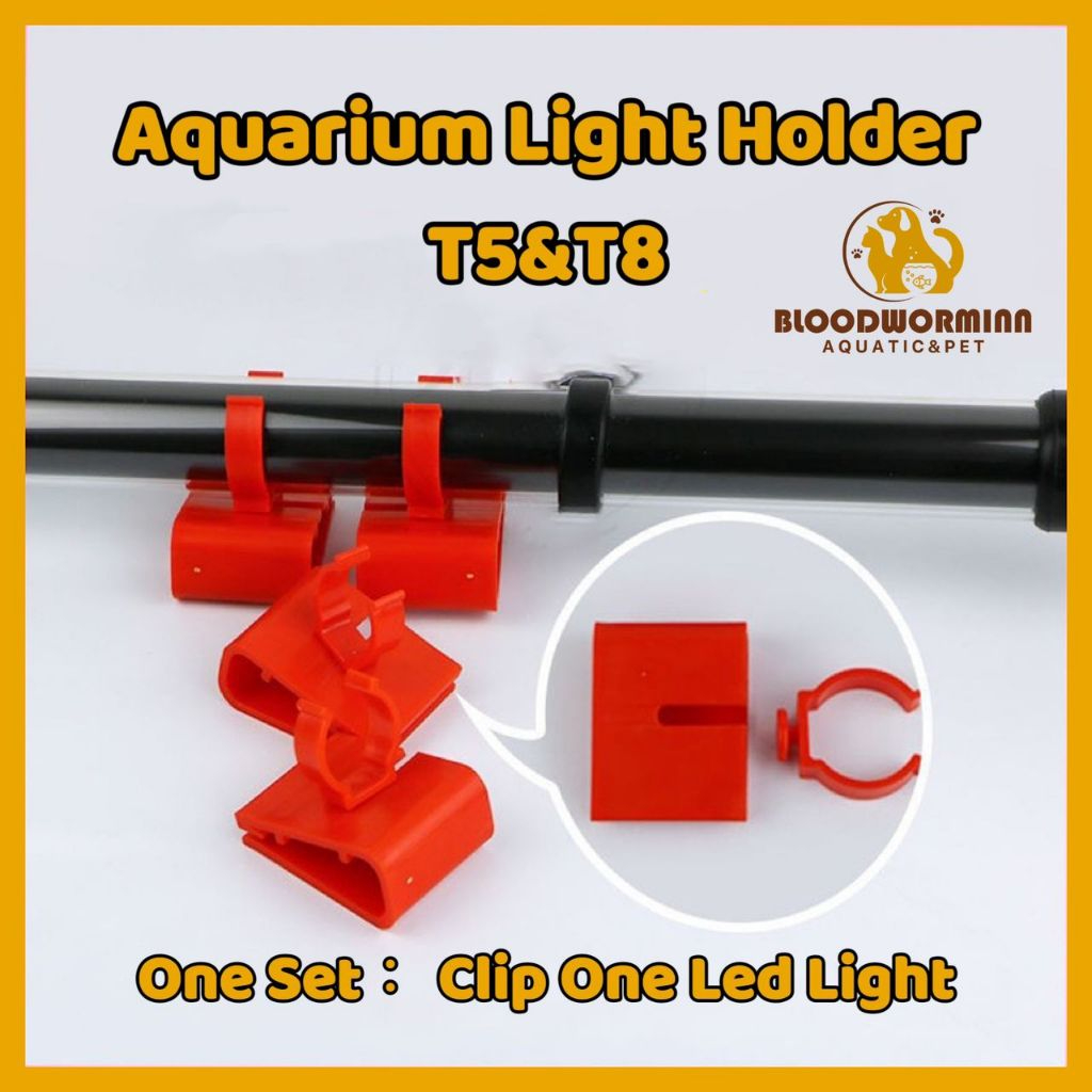 Aquarium Led Light Clip Holder T5 T8 Universal Plastic Fish Tank 1 Sets ...