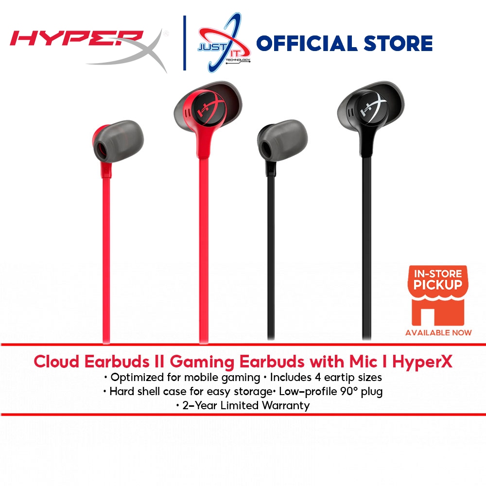 HyperX Cloud Earbuds / Cloud Earbuds II Gaming Headphones with Mic ...