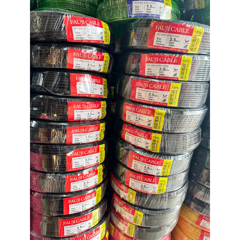 FAUJI cable Electric Wiring Cable 100% PURE COPPER CABLE 1.5mm Cable 2 ...