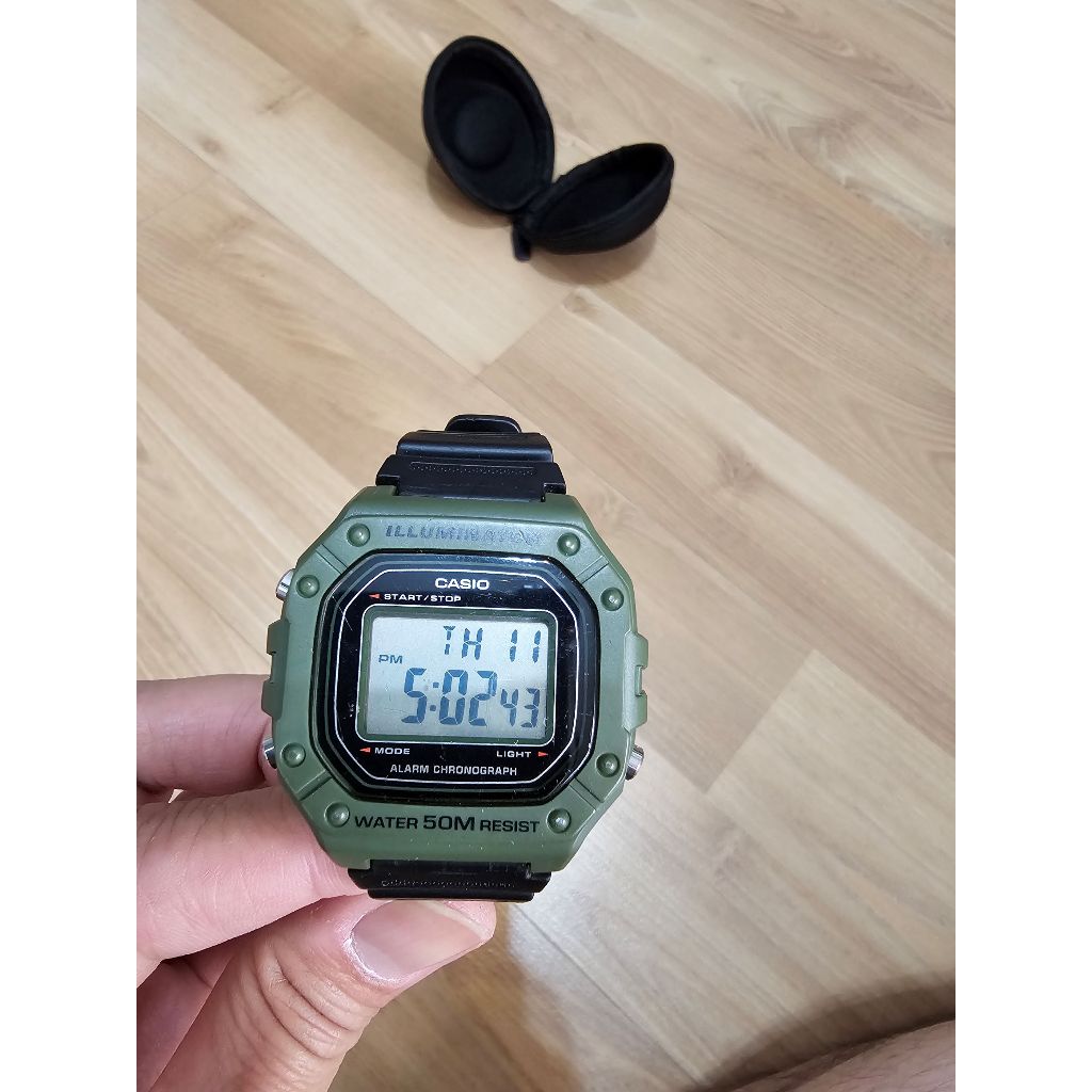 USED CASIO W-218H-3AV Module 3224 Green case digital watch | Shopee ...