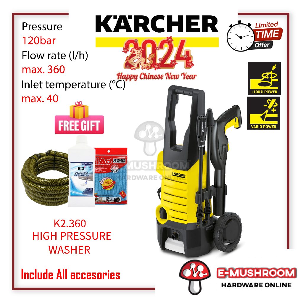 Karcher K2.360 High Pressure Washer (120 Bar) | Water Jet High Pressure | Waterjet | High ...
