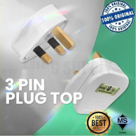 SIRIM 13A Fused Plug Top 3 Pin Plug Top Suis Socket Electric | Shopee ...