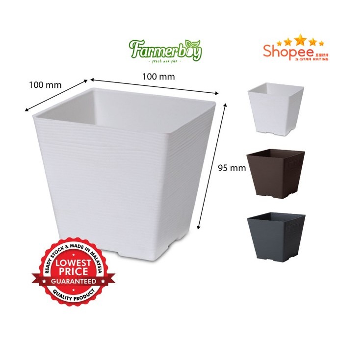 FELTON Square Flower Pot FBL 2637 DIAMETER 10 CM GARDENING FLOWER POTS ...