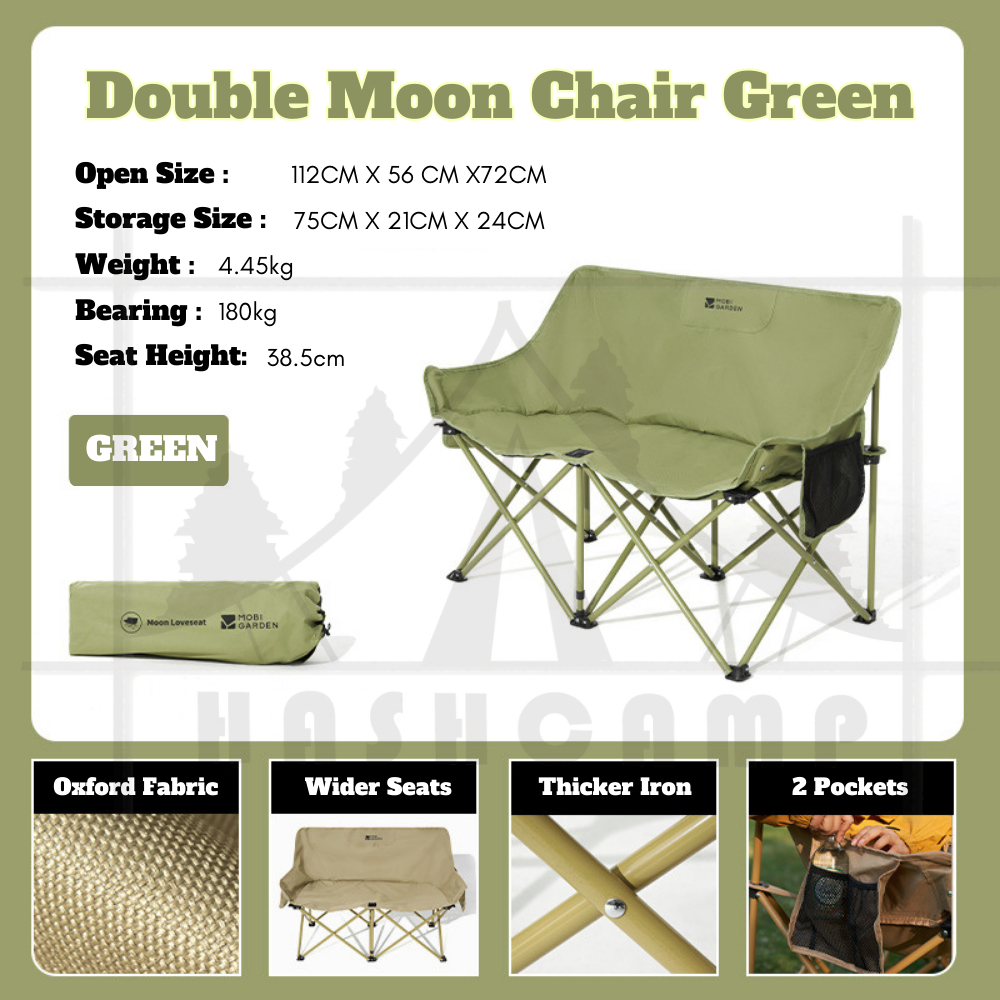 MOBI GARDEN Foldable Double Moonchair Couple Double Seats Camping ...