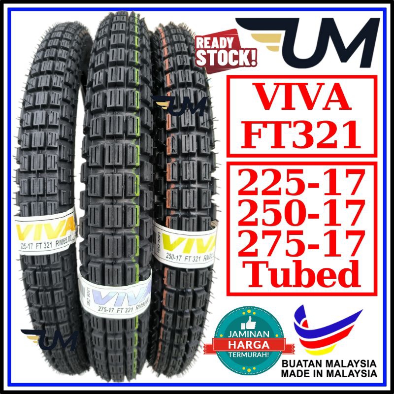 VIVA TYRE FT321 225-17 250-17 275-17 TUBE TYPE CUTTING TAYAR KEBUN TIRE ...