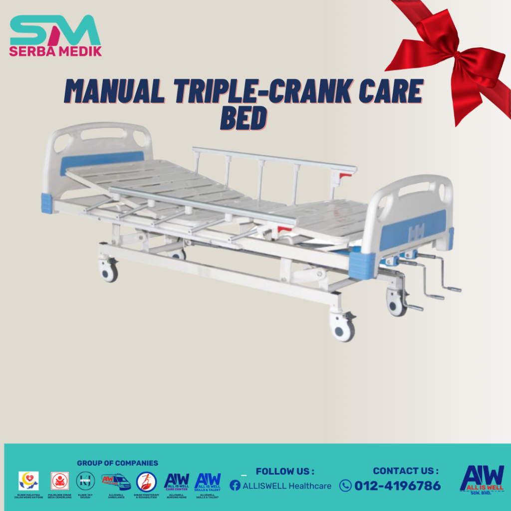 MANUAL TRIPLE-CRANK HOSPITAL BED - KATIL HOSPITAL TIGA FUNGSI BA-HRB ...