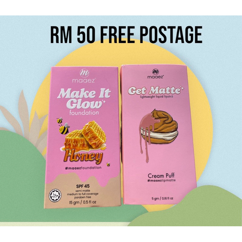 Maaez Foundation Honey + Get Matte Lipmatte Cream Puff | Shopee Malaysia