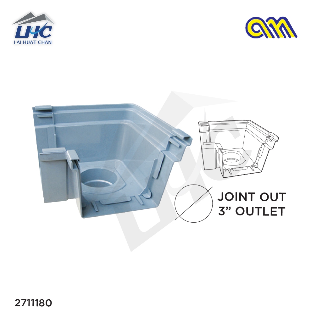 F300-2711180/27G-JO4 [ARENSI-MARLEY] Pvc Gutter Mitre Joint Out With 3 ...