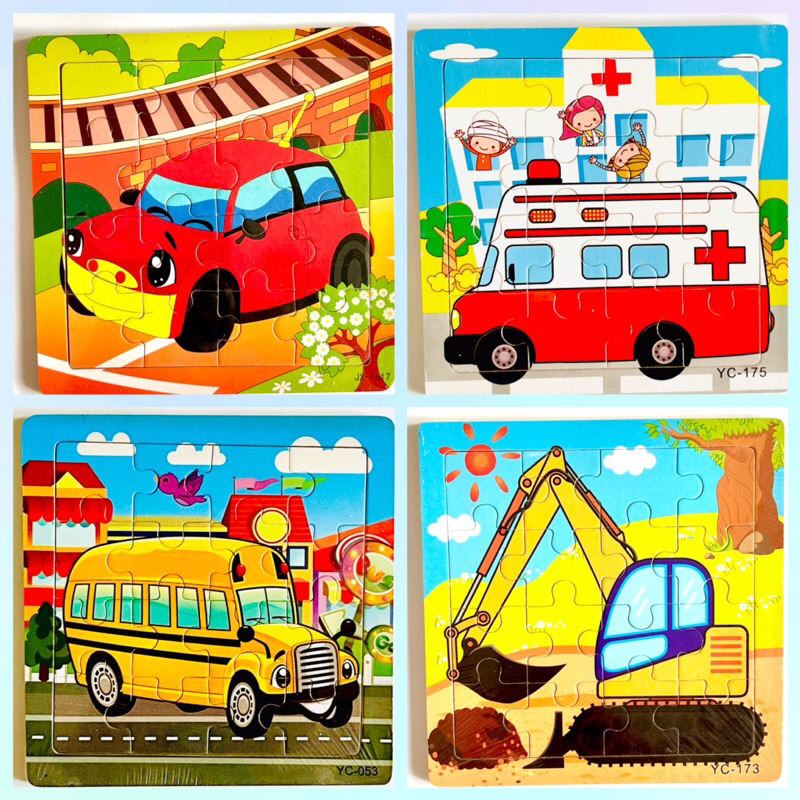 Kids Early Education Cartoon Wooden Puzzle 16pcs Kid Mini Jigsaw Puzzle ...