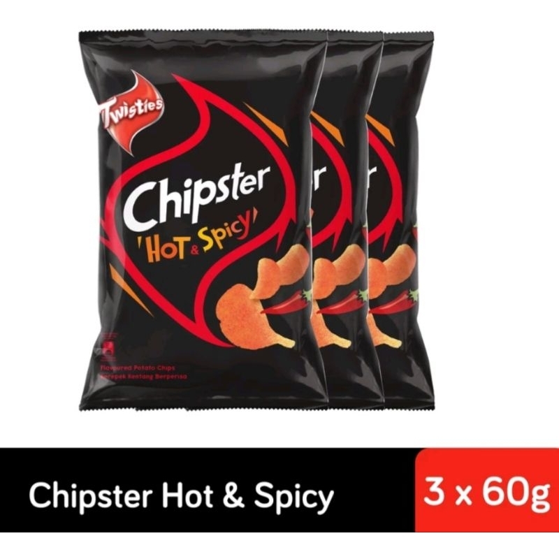 Chipster Hot & Spicy/ Bbq/ Sour Cream Onion And Original Flavour (3X60g ...