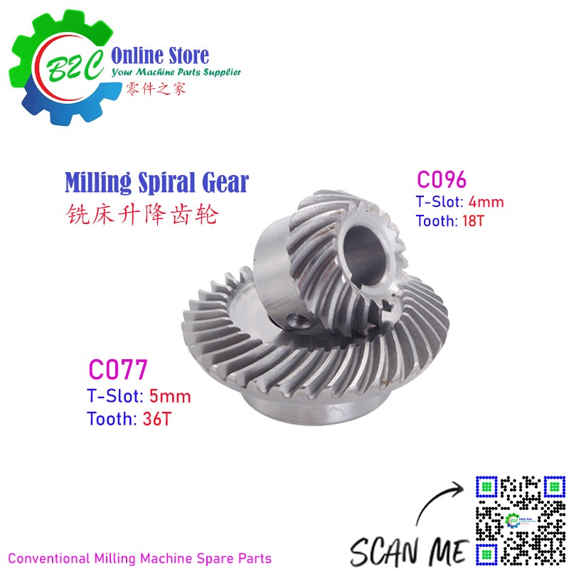C077 C096 CNC Milling Machine Spare Parts Bevel Spiral Gear Table Knee ...