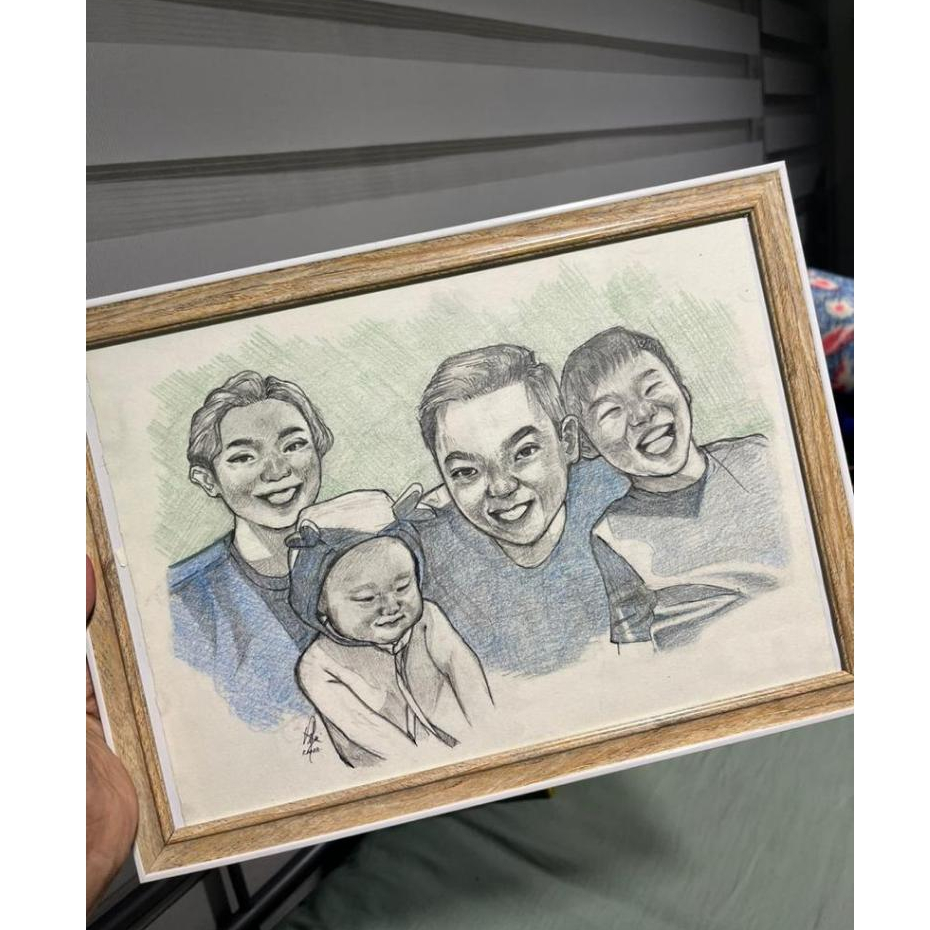 FAMILY Portrait | Lukisan Tangan (Hand-Made) |Pencil Family Drawing ...