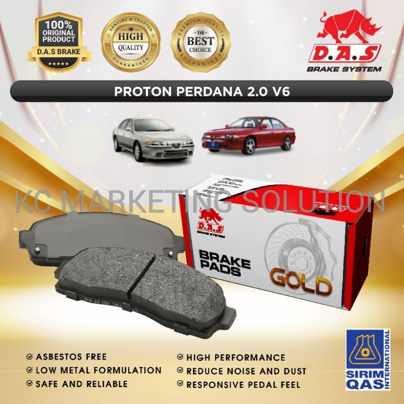 DAS Rear Disc Brake Pads Proton Perdana 2.0 V6 (ISO Certified) | Shopee ...