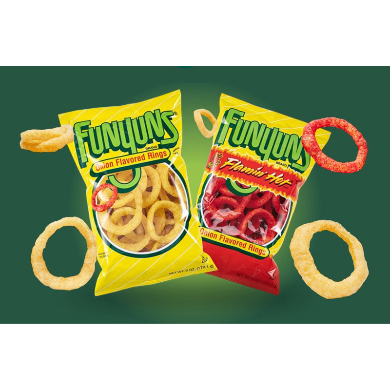 Frito Lay USA 🇺🇸 Funyuns Onion Flavored Rings Flamin’ Hot/Onion 170.1g ...