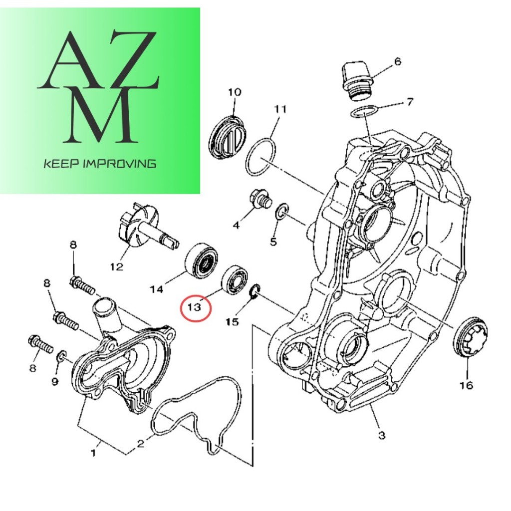 YAMAHA XMAX / XMAX 250 CZD250 WATER PUMP BEARING | Shopee Malaysia