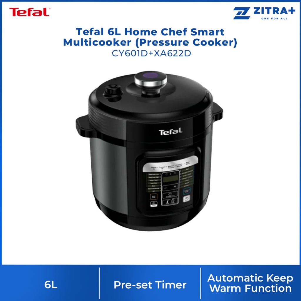 Tefal 6L Home Chef Smart Multicooker (Pressure Cooker) CY601D+XA622D ...