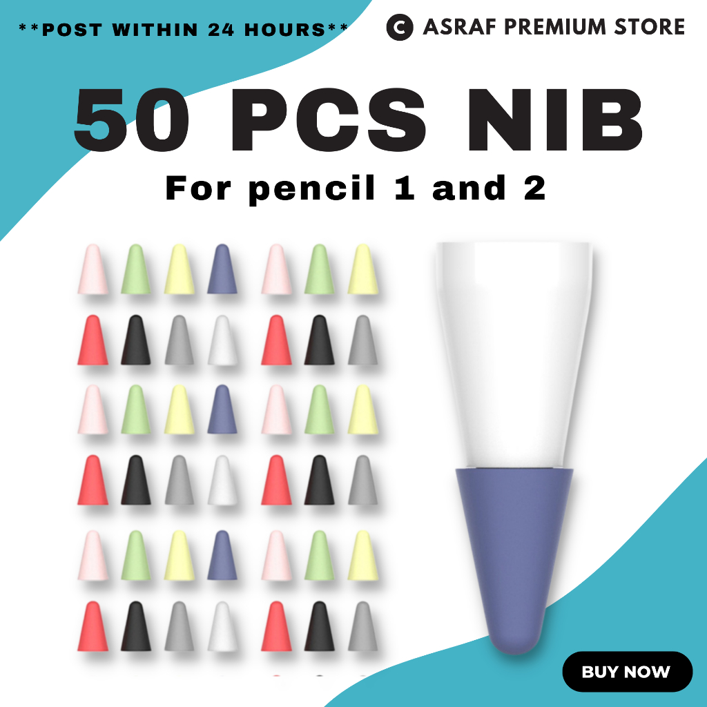[Post 24H] 50pcs Tip Cover for Apple iPad Pencil Gen 2 1 Nib Case Candy ...