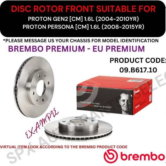 BREMBO GENUINE DISC BRAKE ROTOR (FRONT) FOR PROTON GEN2 [CM] '04-10YR ...
