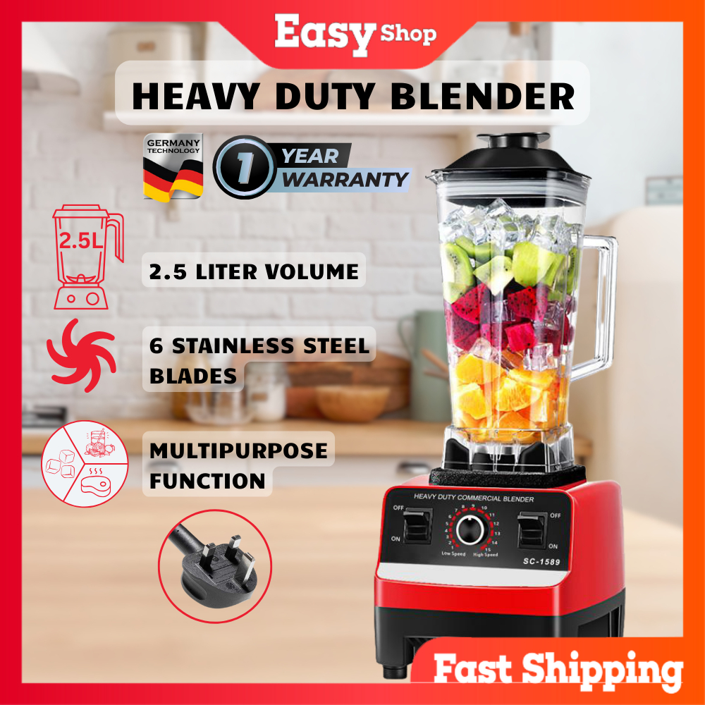Easy 2L Blender Heavy Duty Blender Food Processor Pengisar Mixer Juicer ...