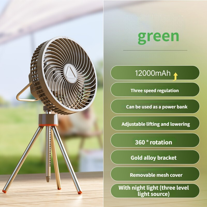 Retro Hyperwind Camping Fan with Adjustable Stand | Rechargeable Portable with Longer Battery ...