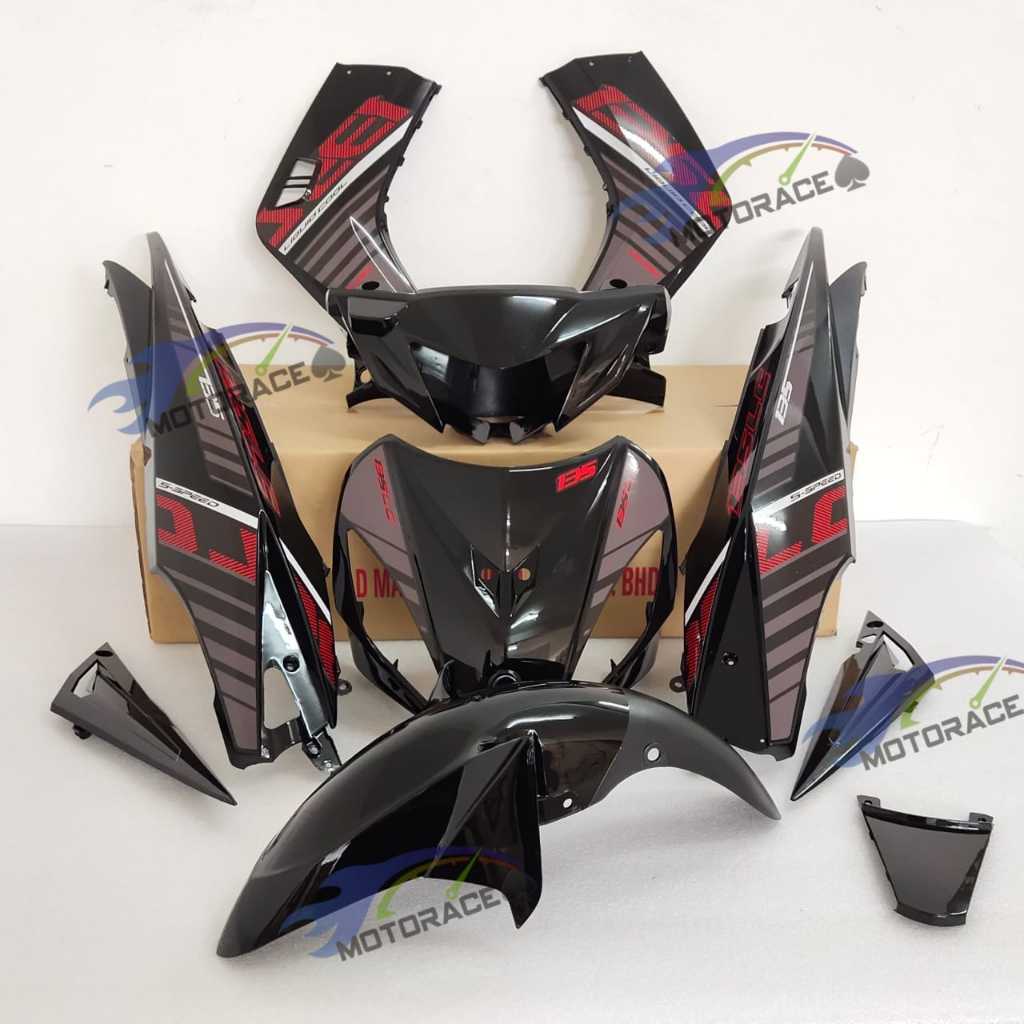 CUSTOM COVER SET LC135 V1 YAMAHA BATMAN (227) BLACK / RED | Shopee Malaysia