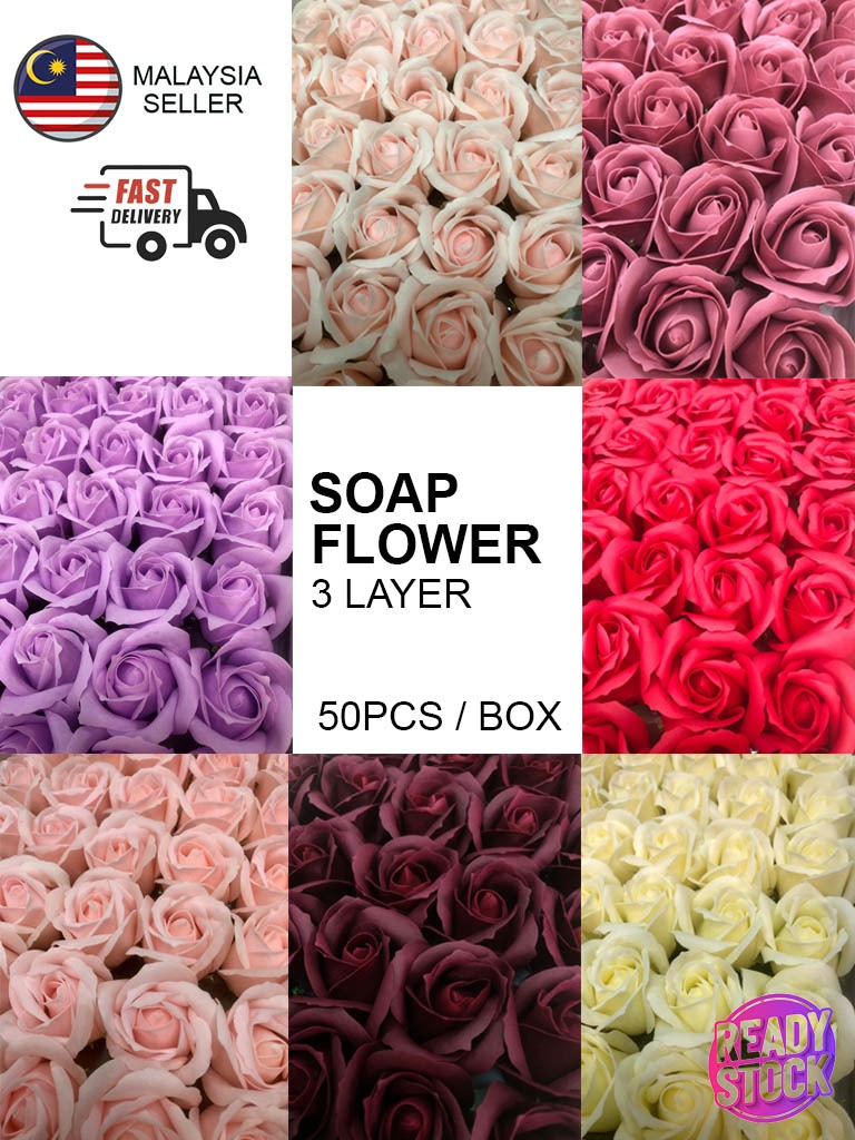3 Layer Soap Flower Bunga Sabun (50pcs / Box ) | Shopee Malaysia
