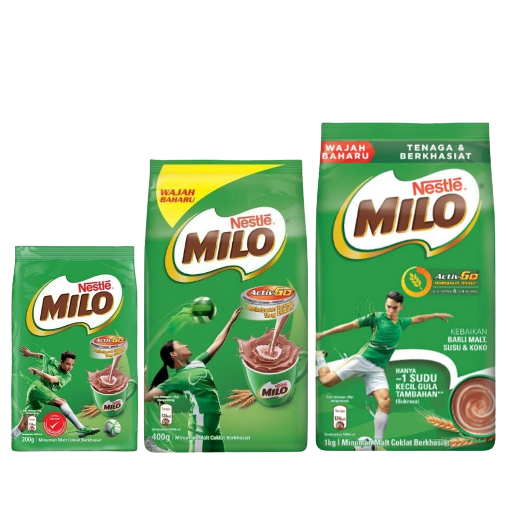 NESTLE Milo Chocolate Malt Powder Soft Pack 200G 400G 900G 1.8KG | Shopee Malaysia