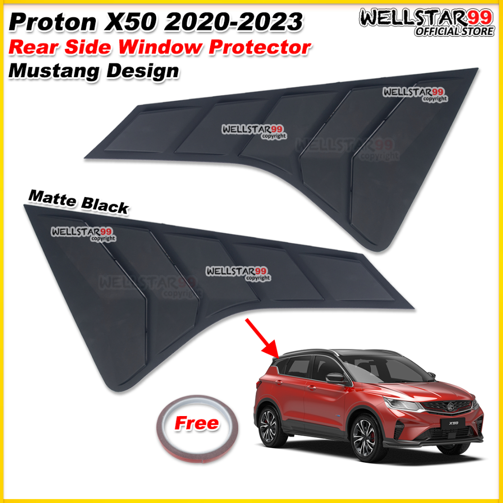 Proton x50 2020 to 2024 Rear Side Window Protector Cover Mustang Style ...