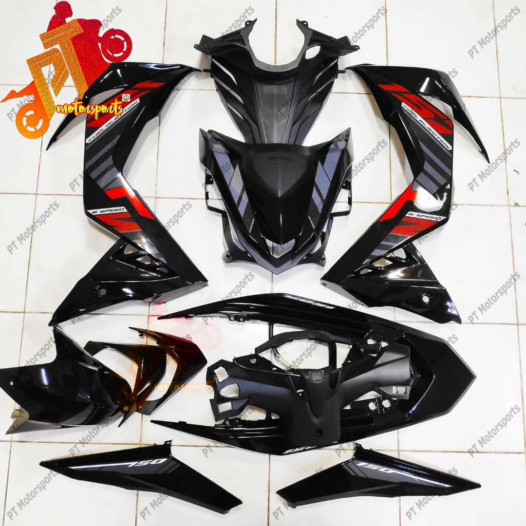 Honda RS150 RS 150 V1 V2 V3 Batman Black Cover Set Bodyset Purba Batman ...