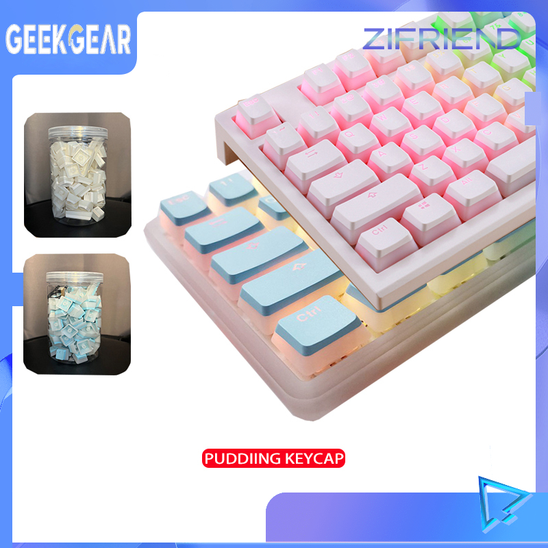 Zifriend Pudding Keycaps PBT Double color Injection Keycap Mechanical ...