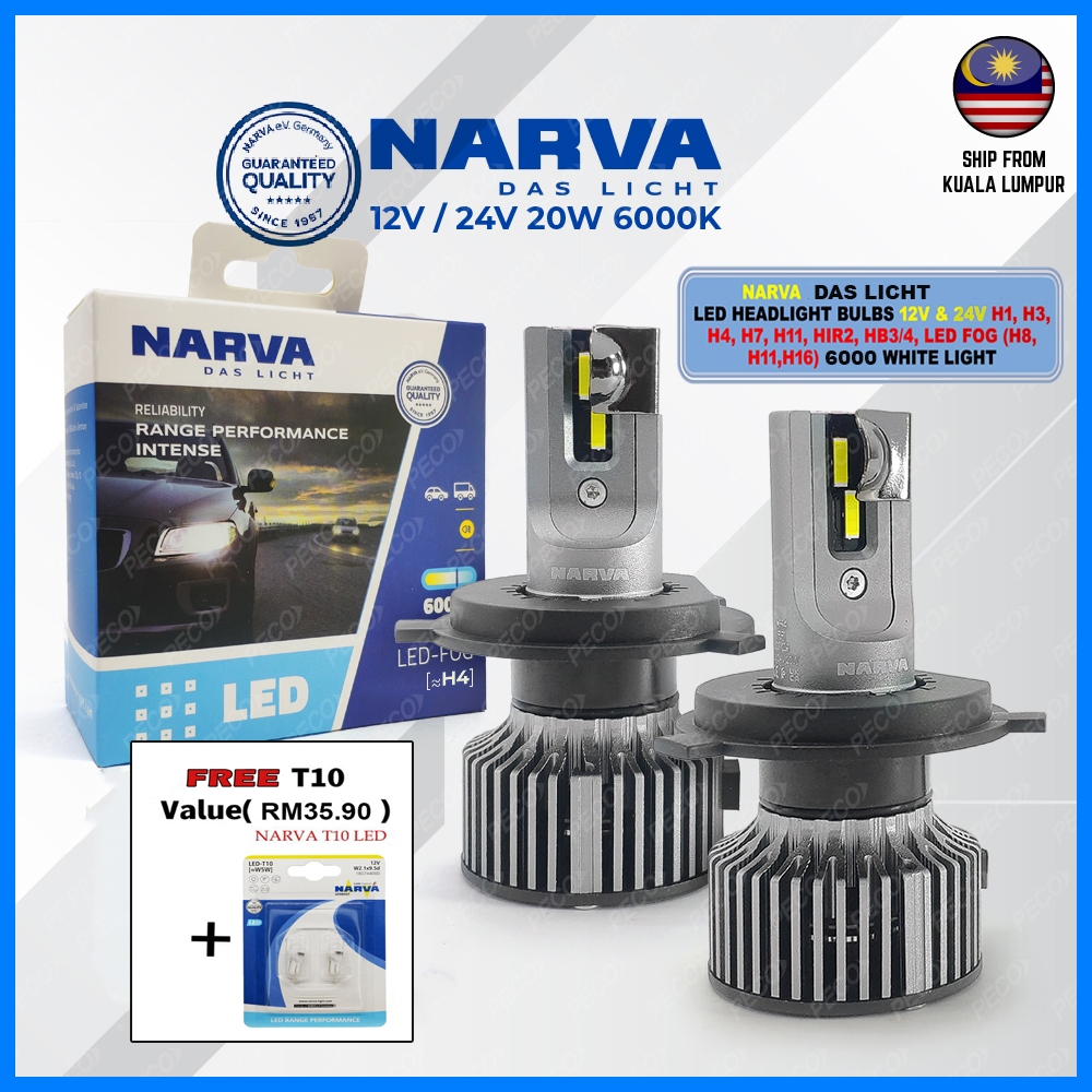 MTS/Narva Germany LED Range Performance Car Headlight 4300K/6000K/6500K ...