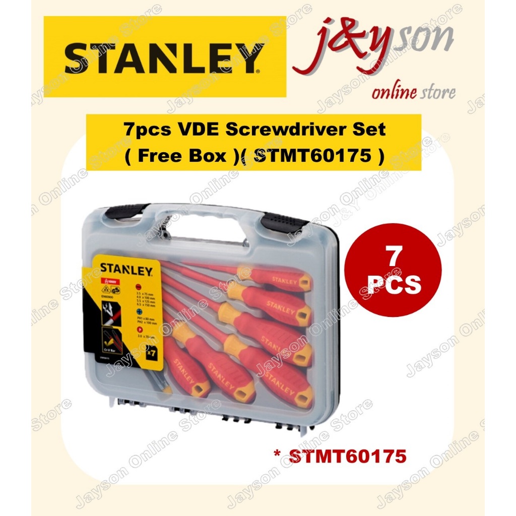 STANLEY Original STMT60175 VDE Screwdriver Set with Bonus ( 6 pcs + 1pcs ) Electrical 60175 ...