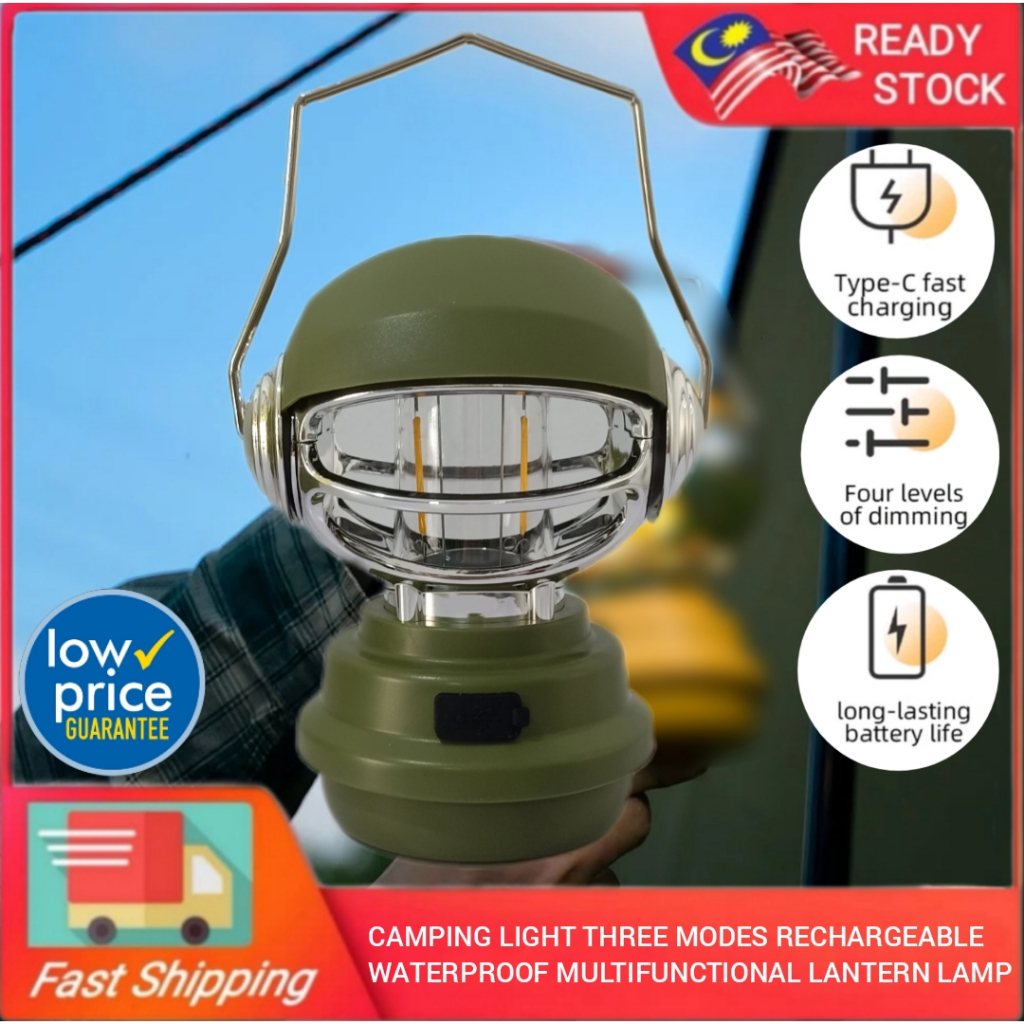 Camping Light Three Modes Rechargeable Waterproof Outdoor Home ...