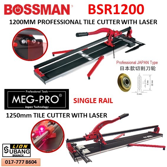 BOSSMAN 1200MM / MEG PRO 1250MM TILE CUTTER / PEMOTONG JUBIN CERAMIC ...