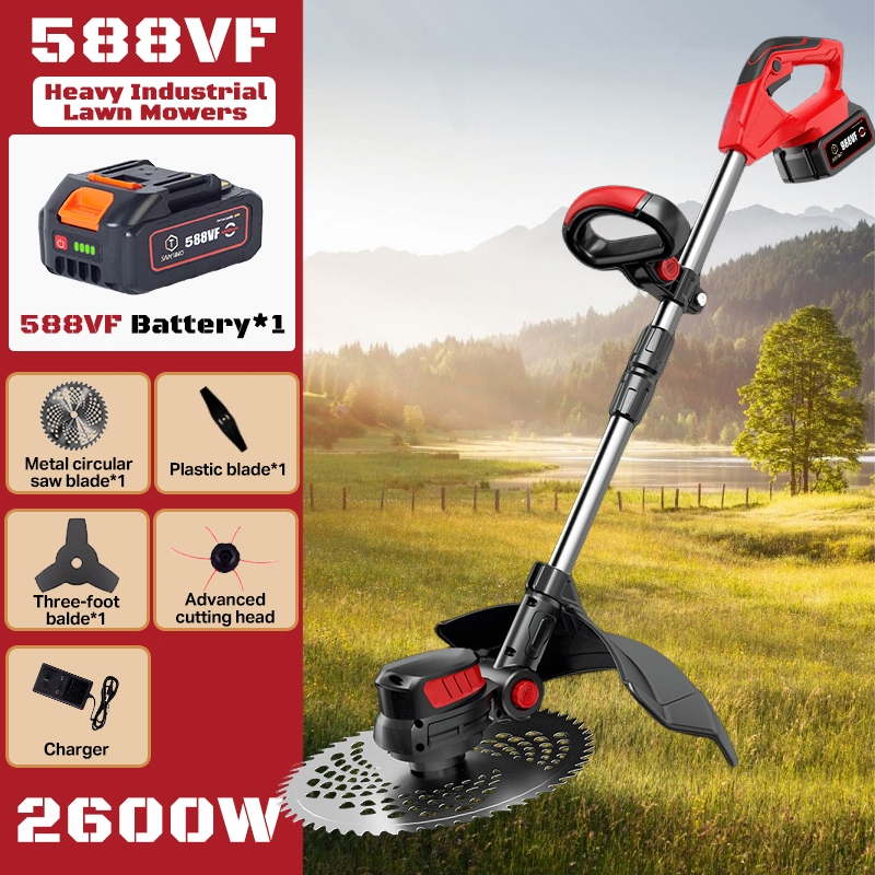 SANTINO mesin rumput bateri Heavy duty cordless lawn mover grass cutter ...