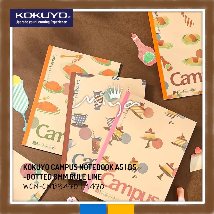 KOKUYO CAMPUS NOTEBOOK KRAFT COVER A5 / B5 - DOTTED 8MM RULE - FOOD GOURMET | Shopee Malaysia