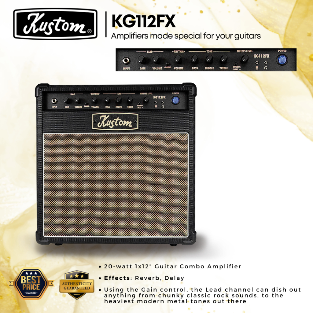 Kustom KG112FX 20-watt 1x12" Guitar Combo Amplifier (KG 112FX / KG-112F ...