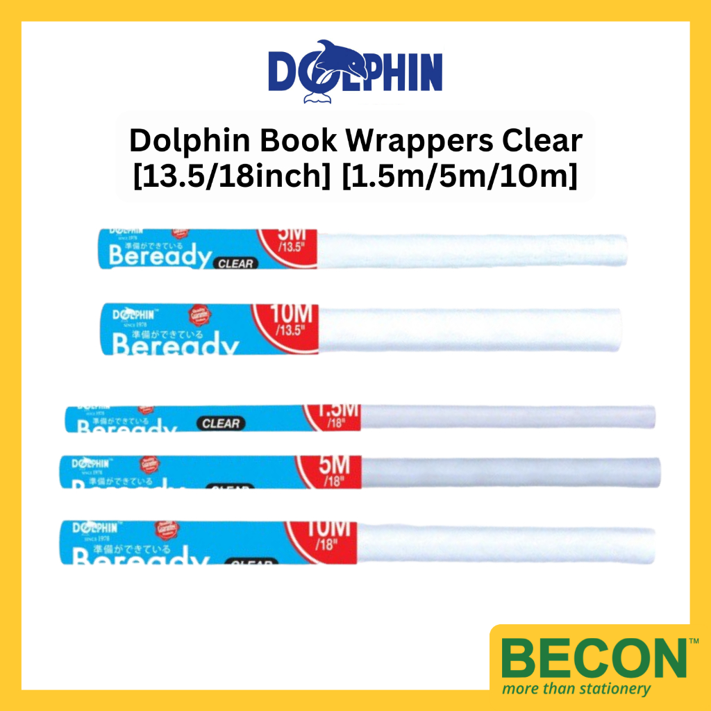 Dolphin Book Wrappers Clear [13.5/18inch] [1.5m/5m/10m] | Shopee Malaysia