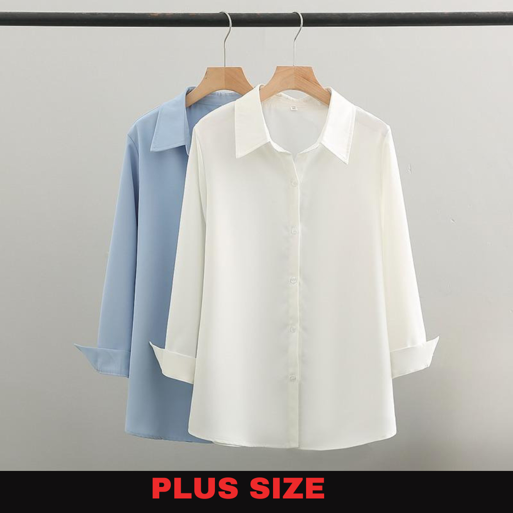 Kara Plus Size Plain Shirt | Shopee Malaysia