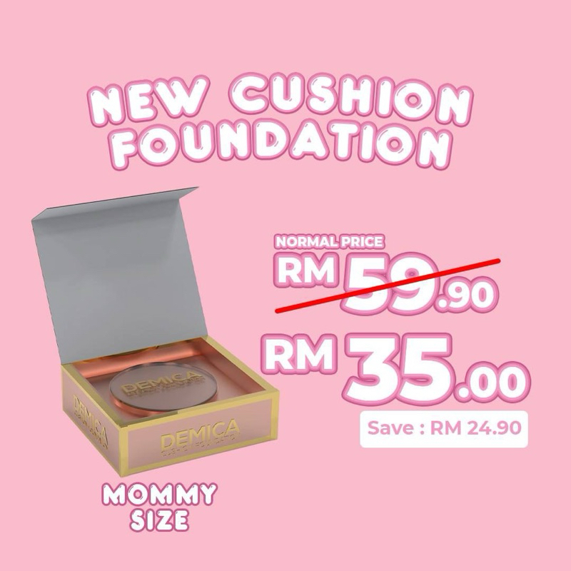 DEMICA CUSHION FOUNDATION MOMMY PROMO 🔥 | Shopee Malaysia