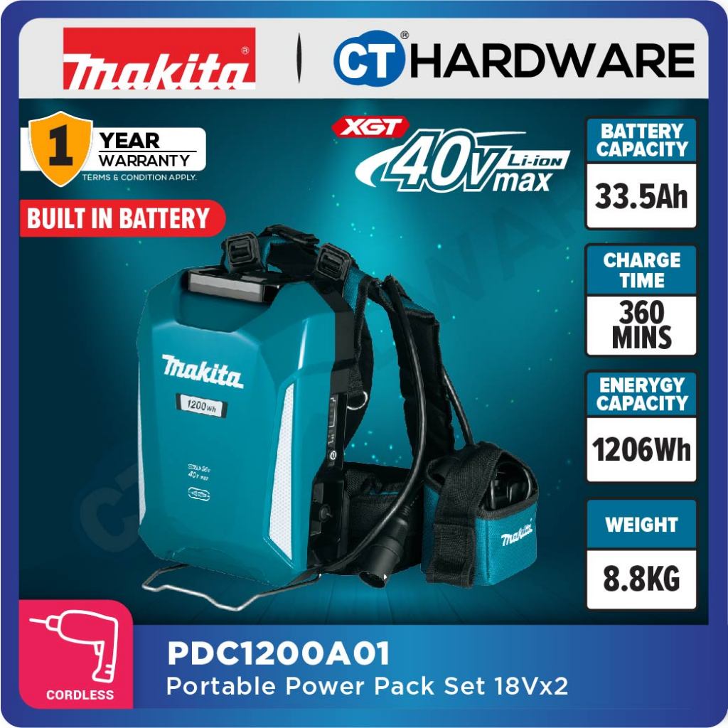 MAKITA PDC1200A01 PORTABLE POWER PACK SET 18V / 18VX2 WITH BUILD IN ...