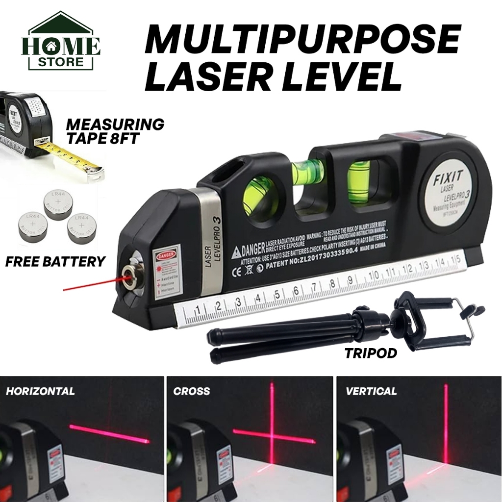 Home Store Fixit Laser LevelPro3 4 dalam 1 Multipurpose Laser Level ...