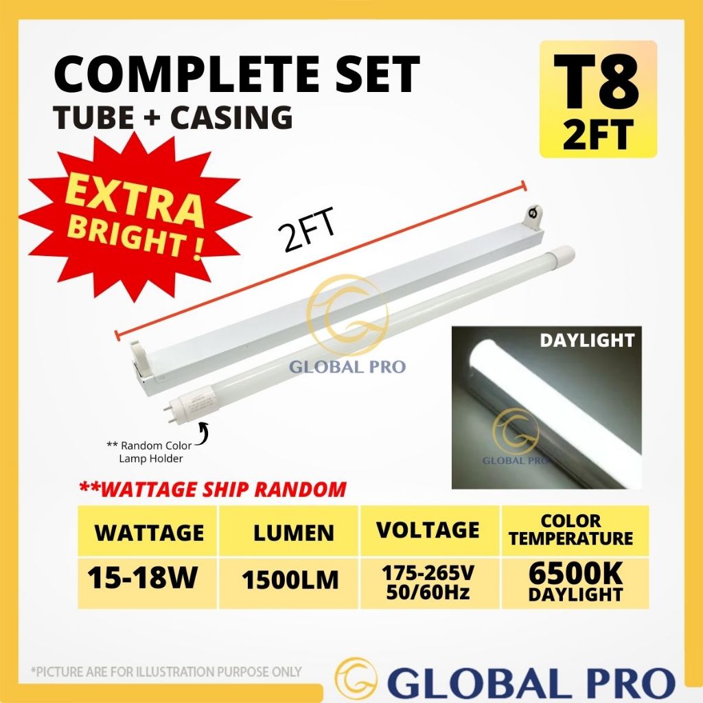 [FULL SET] 2FT 4FT T8 Led Tube Light Lampu Kalimantang LED Set Lampu Panjang LED Ceiling Light ...
