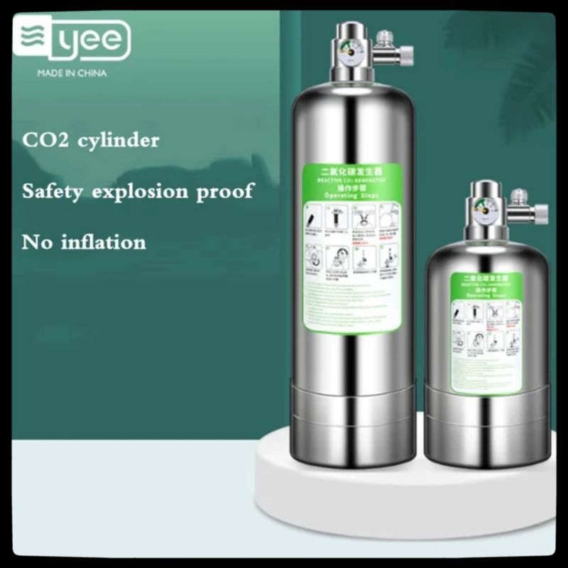 Plants Tank Carbon Dioxide CO2 Bottle Stainless Steel Cylinder 1L/2L ...