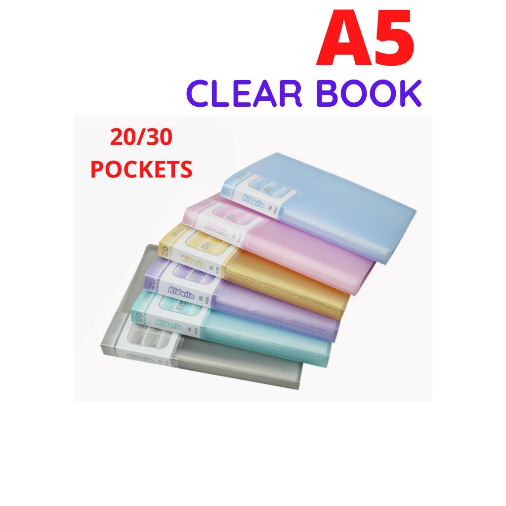 [ 20/30 POCKET ] A5 KIDARIO PP PLASTIC CLEAR BOOK / CLEAR HOLDER A5 / A5 PLASTIC POCKET FILE ...